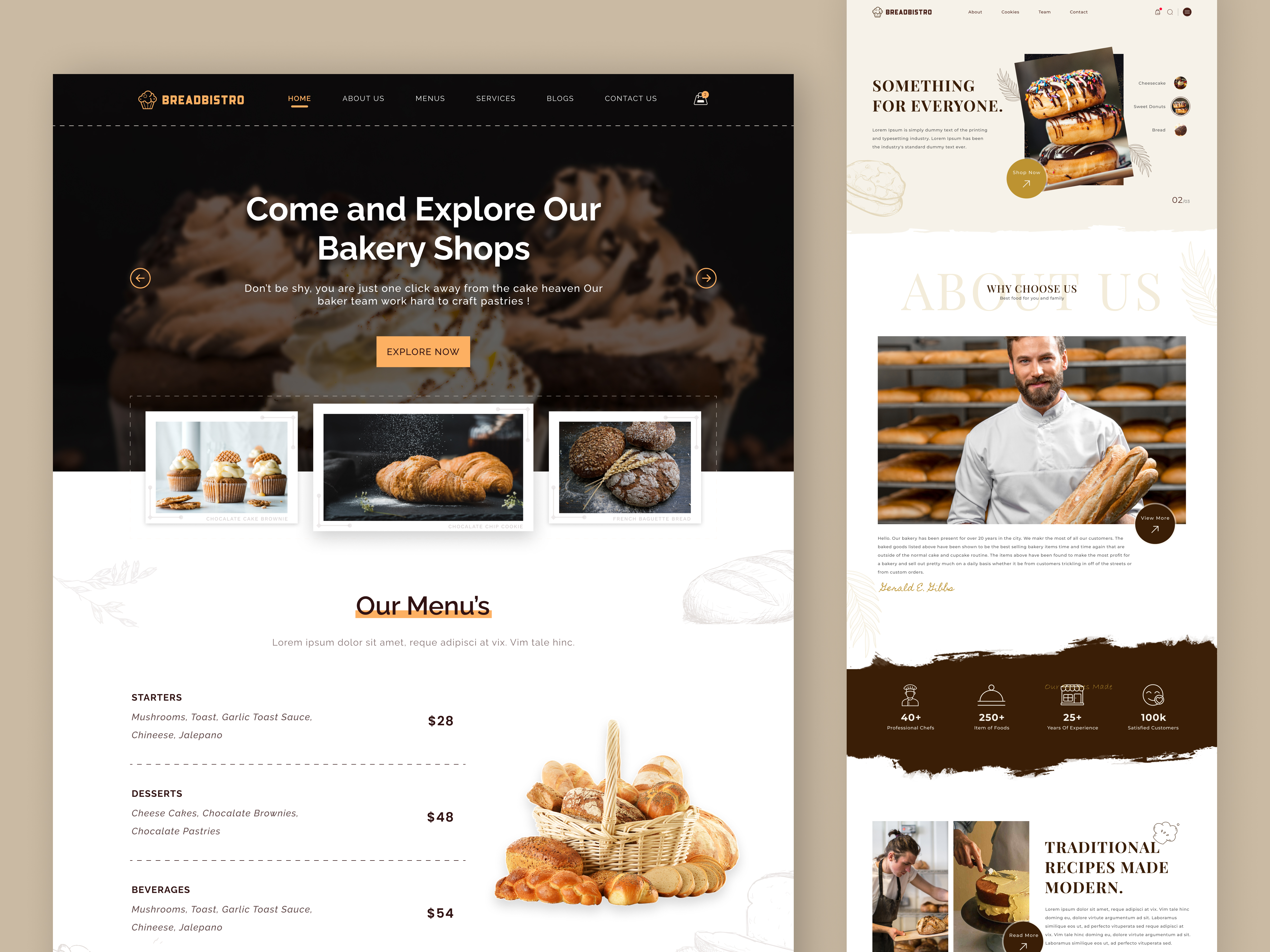 BreadBistro | Bakery, Bistro & Restaurant Figma Design Template WDK